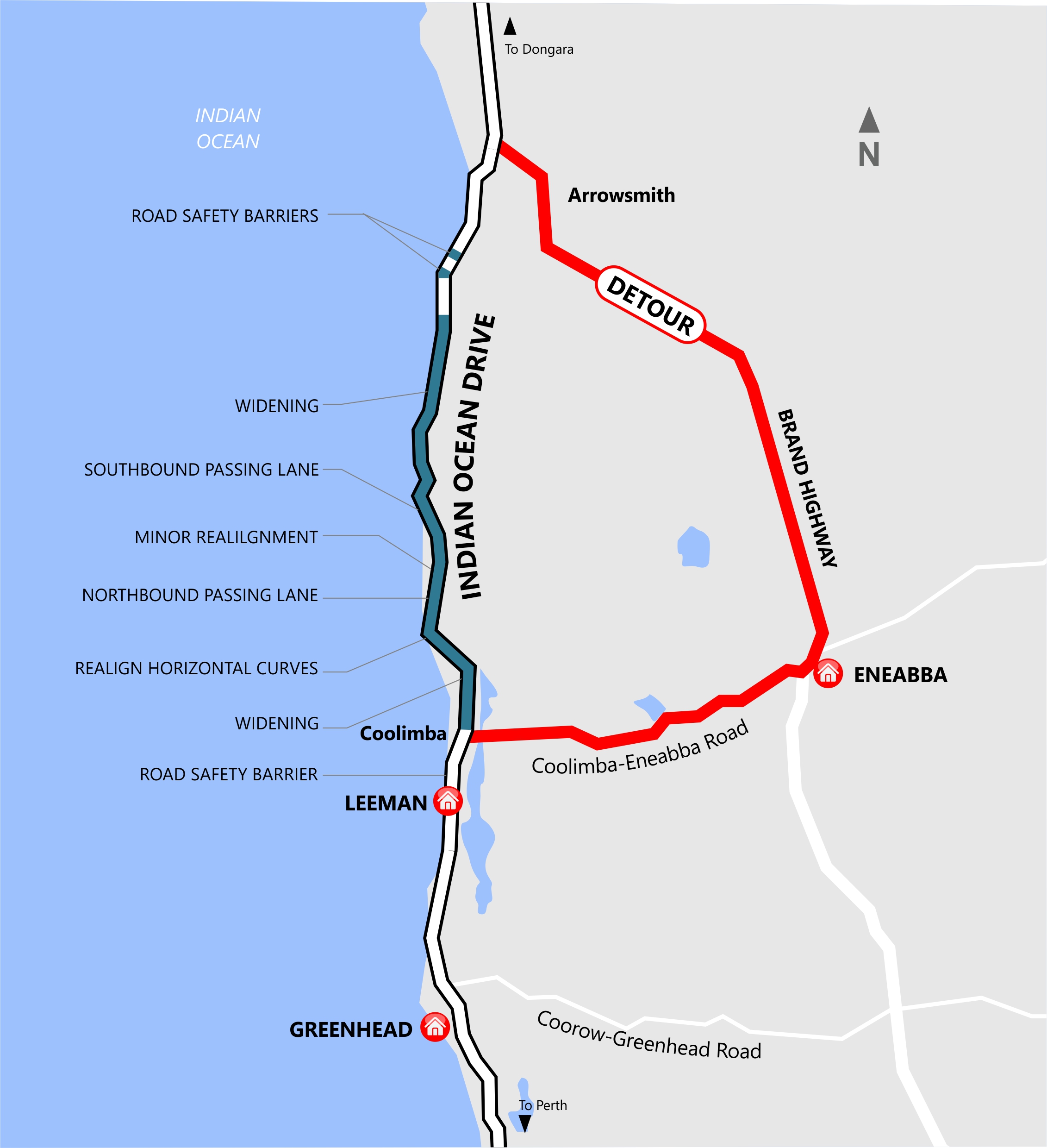 Indian Ocean Drive Improvement Works | Main Roads Western Australia