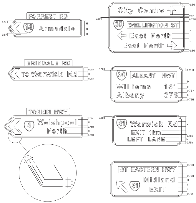 Directional Signs - Sign Face Layout Design Guidelines | Main Roads ...