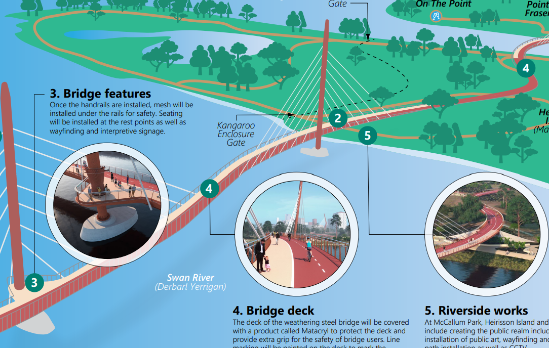 Causeway Pedestrian and Cyclist Bridges | Main Roads Western Australia
