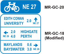 Bicycle Directional Signs | Main Roads Western Australia